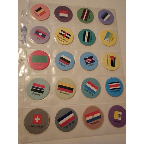 Games | Lot Of 2 Pogs Various Countries Country Flags Earth World ...